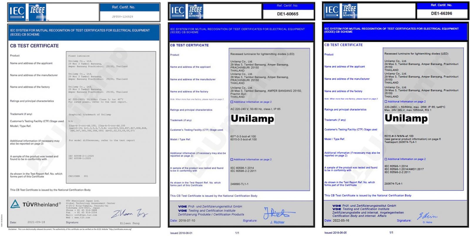 CB Test Certificate | Unilamp CB Test Certificate | Unilamp